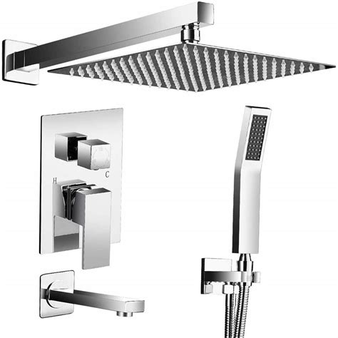 2 Handle 2 Spray Tub And Shower Faucet Handheld Shower Combo With 10 I