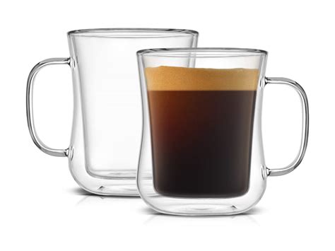Curved Double Wall Glass Mug 350 Ml Houzecart