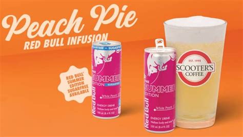 Scooters Coffee Unveils New Peach Pie Red Bull Infusion Qsr Magazine