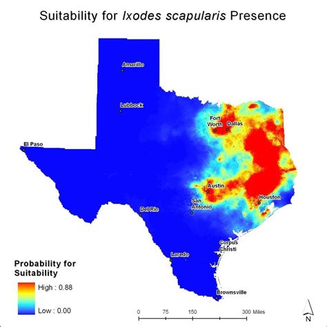 Estimated Distribution Of Ixodes Scapularis Based On Probable Suitability Download