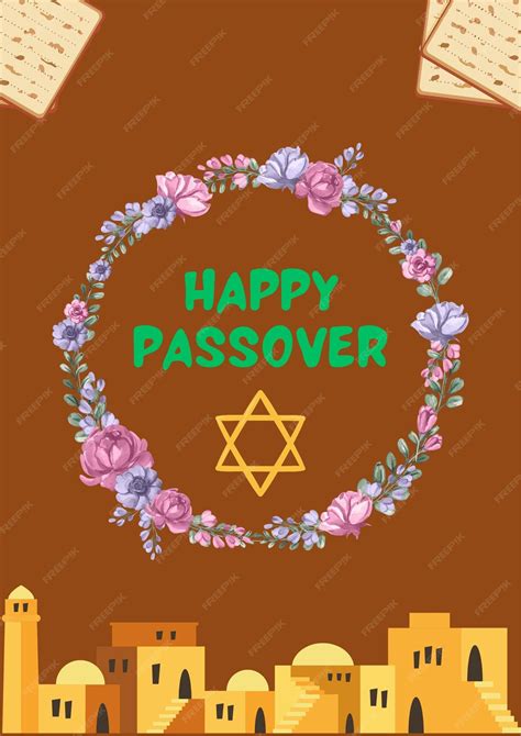 Premium Photo Cream Modern Happy Passover Poster 1
