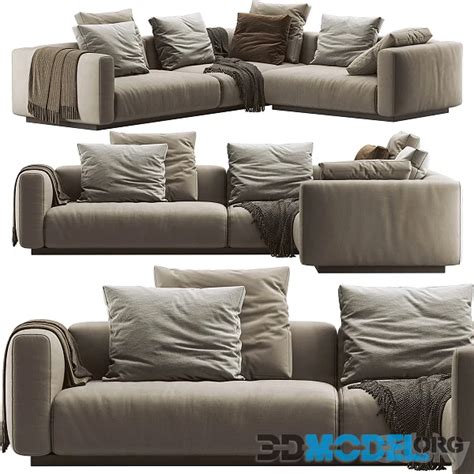 3d Model Flexform Lario Sofa Hi Poly