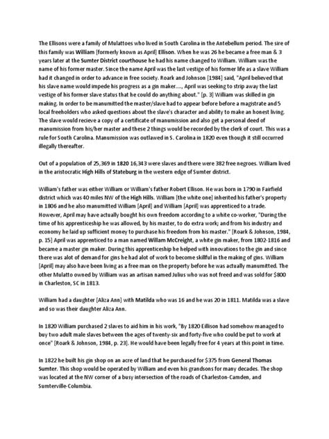 William Ellison Slavery Crimes Against Humanity