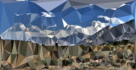 Abstract Art Landscape Of Triangles Digital Art By Elena Kosvincheva