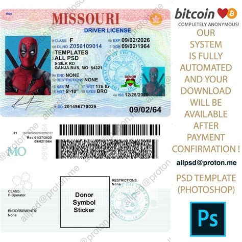 Missouri Driver License Template New All Psd Templates