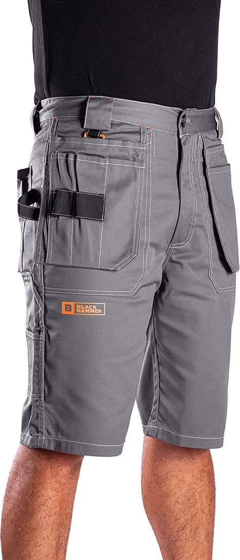 Black Hammer Mens Work Shorts Multi Pockets Cargo Workwear