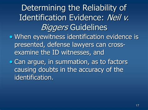 Ppt The Law Governing Identification Evidence Mistaken Eyewitness