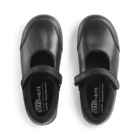 Grade Black Leather Simply By Start Rite Girls Rip Tape Dual Fit