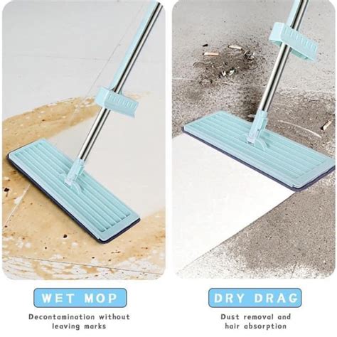 Self Wringing Flat Mop 360° Rotating Floor Mop With 3pcs Microfiber Map Replacement Pads