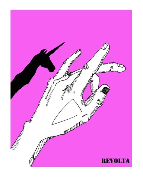 Unicorn Shadow Puppet Print Mythical Fuchsia Purple Violet Etsy