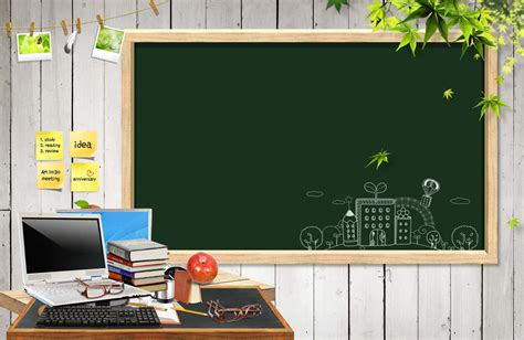 Download School Blackboard And Desk Background