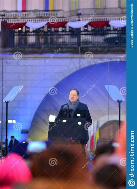Warsaw Poland 21 February 2023 Us Ambassador Mark Brzezinski Editorial Photo Image Of