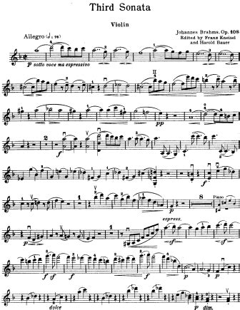 Sonata No 3 In D Minor Op 108 Johannes Brahms Free Violin Sheet