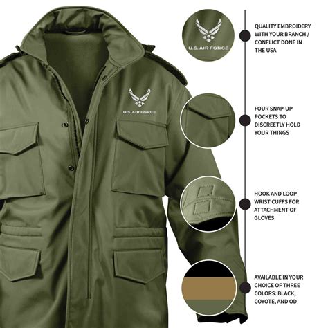 Custom Embroidered Us Air Force Hap Arnold Logo Soft Shell M 65