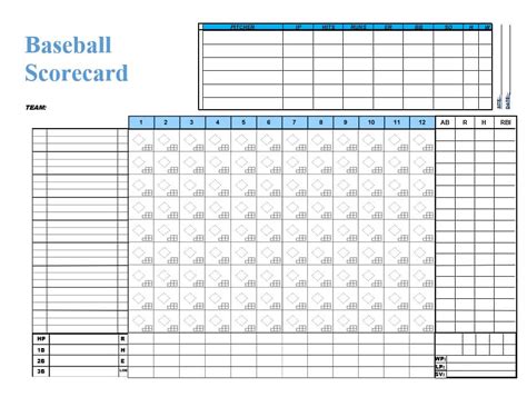 10 Baseball Scorecard Template Room