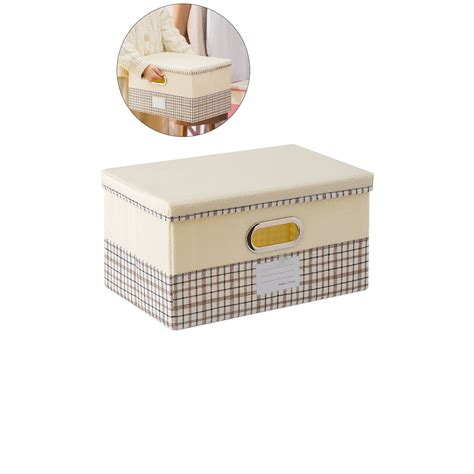 Wnfjr Large Collapsible Storage Bins With Lids Fabric Handles Faux
