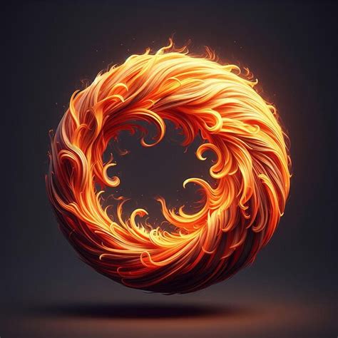 Premium Photo Fire Circle With Dark Background