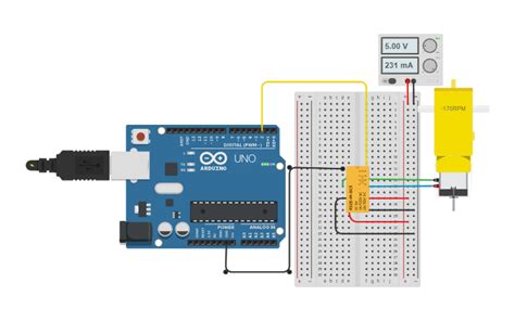 circuit design 3 5 繼電器控制正反轉 tinkercad