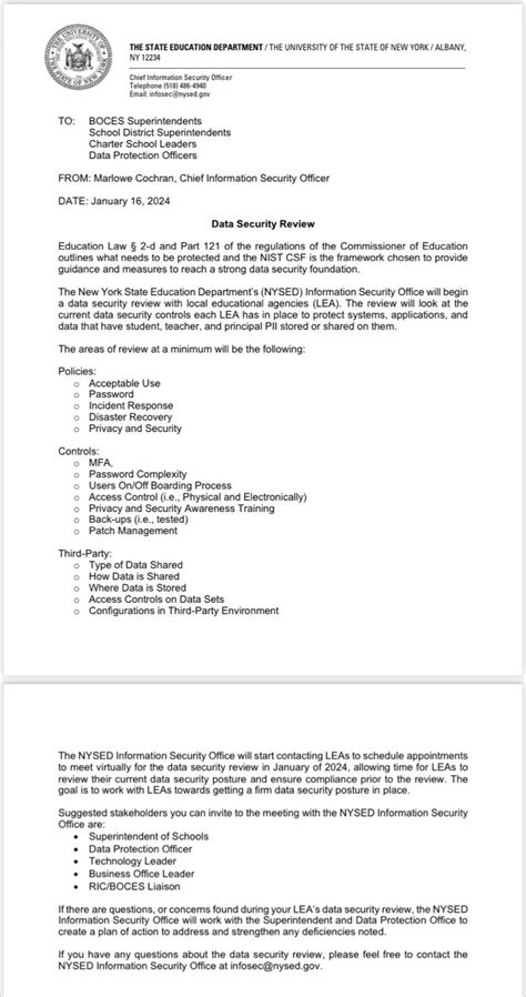 Scott W Ms Msed On Linkedin Data Security Is Going To Be A Major Focus For Nysed And