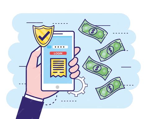 Premium Vector Hand With Smartphone And Security Bank Password