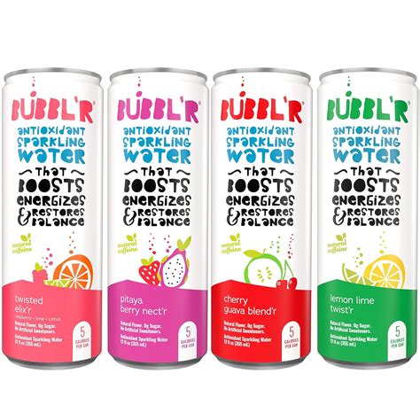 Bubblr Antioxidant Sparkling Water Variety Pack Twisted Elixir Pitaya Berry