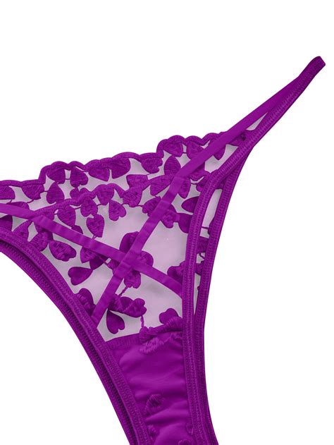 Sexy Cute Underwire Push Up Strappy Heart Embroidered
