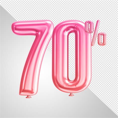 Premium Psd A Pink Balloon With The Number 70 On It