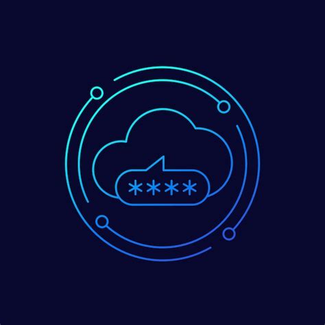 Premium Vector Password Access To A Cloud Icon Linear Design