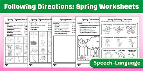 Following Directions Spring No Prep Worksheets