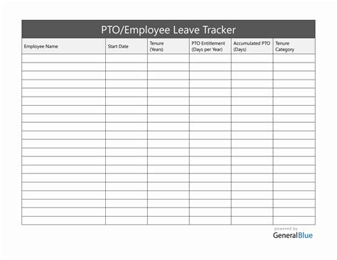 Pto Tracker Templates