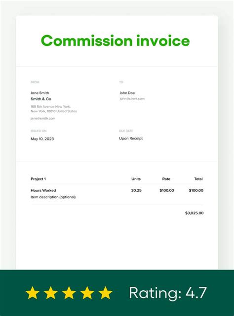 Printable Invoice For Commission Template
