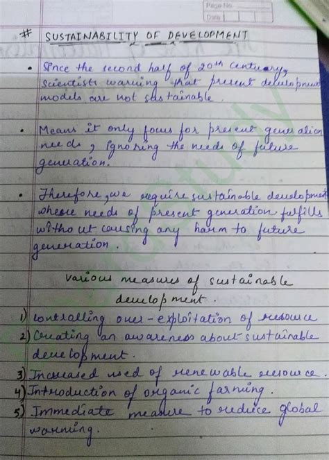 Class 10 Economics Development Notes Pdf Handwritten And Short Notes