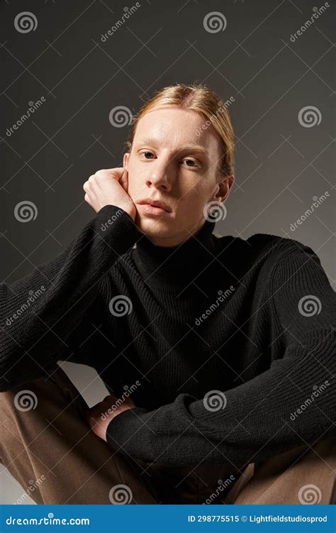 Vertical Shot Of Young Non Binary Stock Image Image Of Gender Fashion 298775515