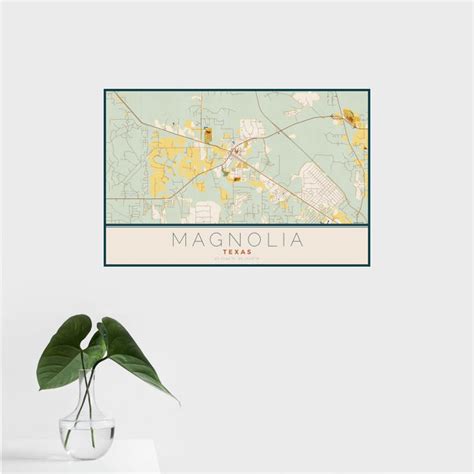 Magnolia Texas Map Print In Woodblock — Jace Maps