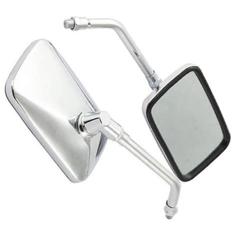 Chrome Rectangle Mirrors With 10mm Thread And Long Stem Motorcycle