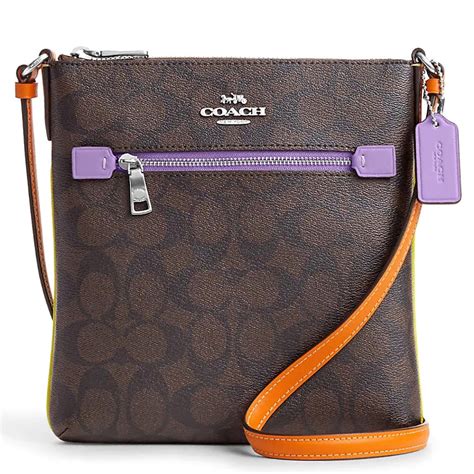 Coach Womens Top Zip Mini Rowan File Crossbody Bag In Colorblock