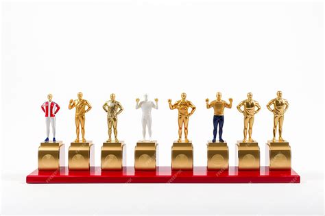 premium photo 3d rendered rookie trophies as figurines