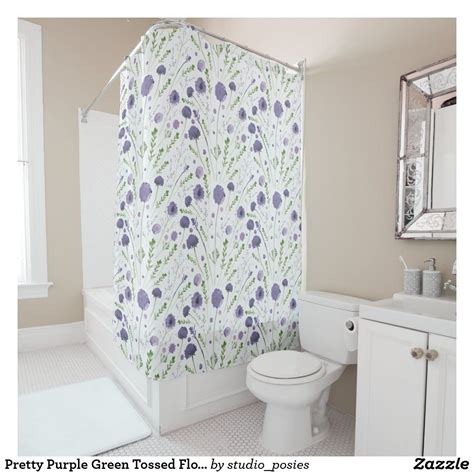 Create A Stylish Look With A Green Purple Shower Curtain Shower Ideas