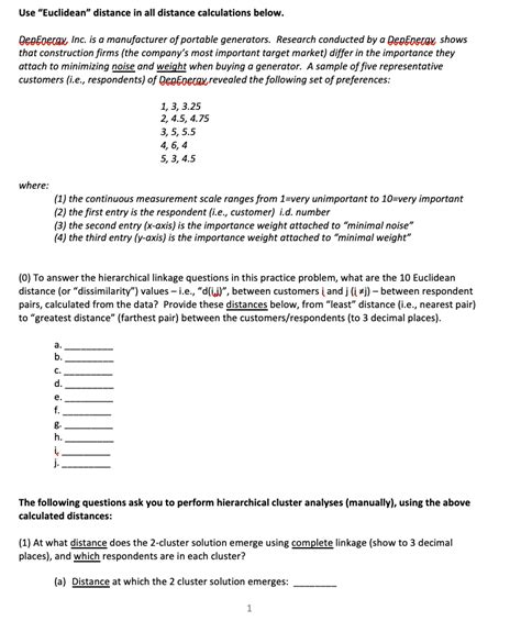 Use Euclidean Distance In All Distance Calculations Chegg