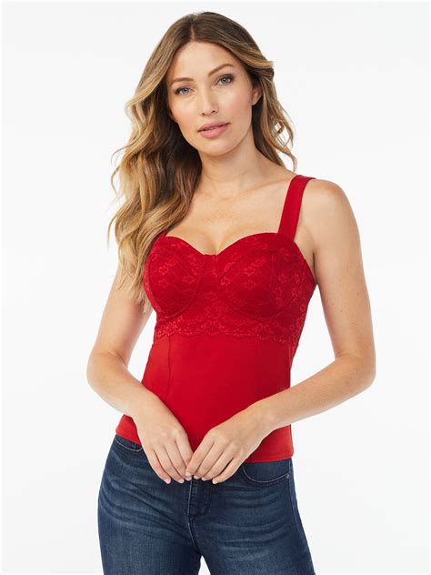Sofia Jeans By Sofia Vergara Womens Bustier Top With Lace Detail