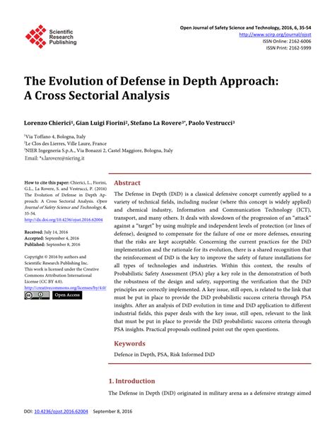 Pdf The Evolution Of Defense In Depth Approach A Cross Sectorial
