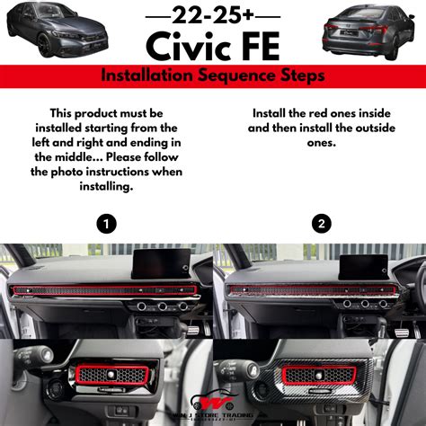 Honda Civic Fe G11 2022 2025 Forged Carbon Trim Dash Board Panel Trim