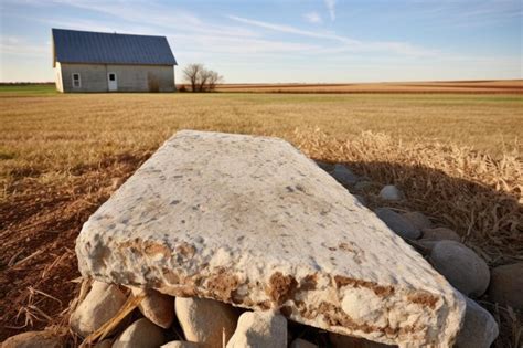 Premium Ai Image Cemented Stone Marking An End Of Farmhouse