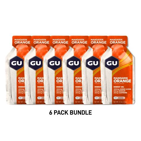 6 Packs Gu Energy Gel Mandarin Orange Running Lab Singapore