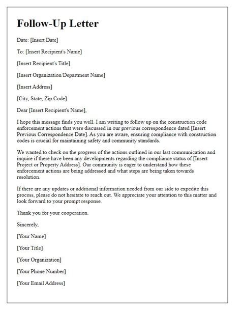 Letter Template For Construction Code Enforcement Free Samples In Pdf