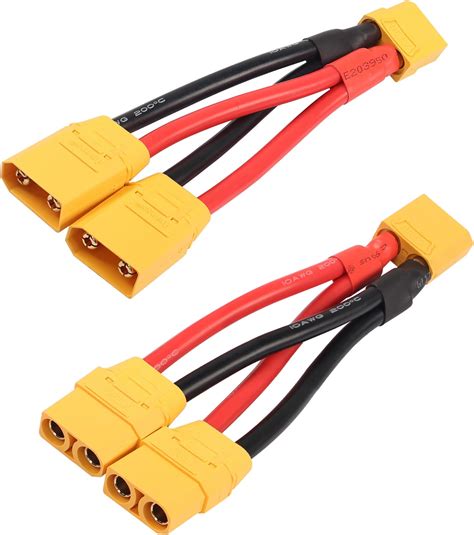 Yacsejao 1 Pair Xt90 Parallel Y Splitter Battery Connector