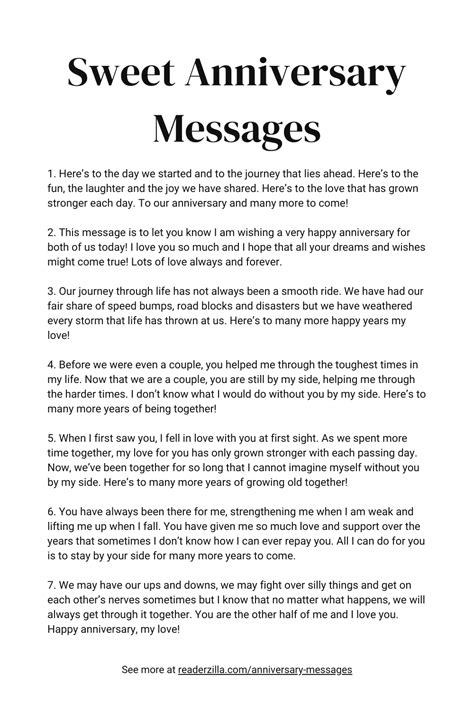 Sweet Anniversary Messages Anniversary Message Anniversary Message