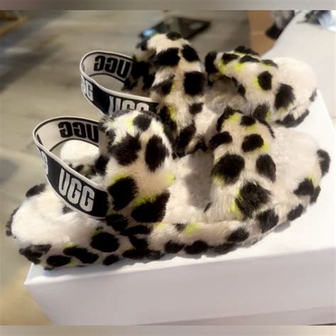 Ugg Shoes Ugg Slippers Blacklimegreen Cheetah Print 0 Authentic