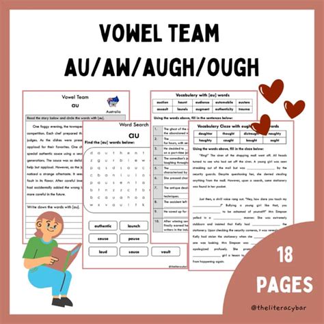 Vowel Team Auawaughough Intensive Vocabulary Practice Worksheets No Prep