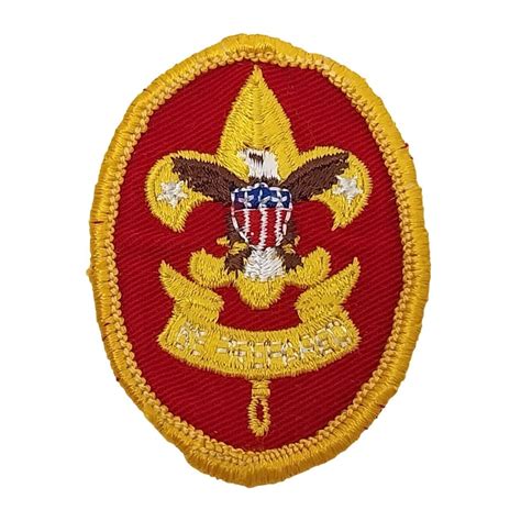 Vintage Boy Scouts First Class Rank Patch Embroidered Red Yellow 50s